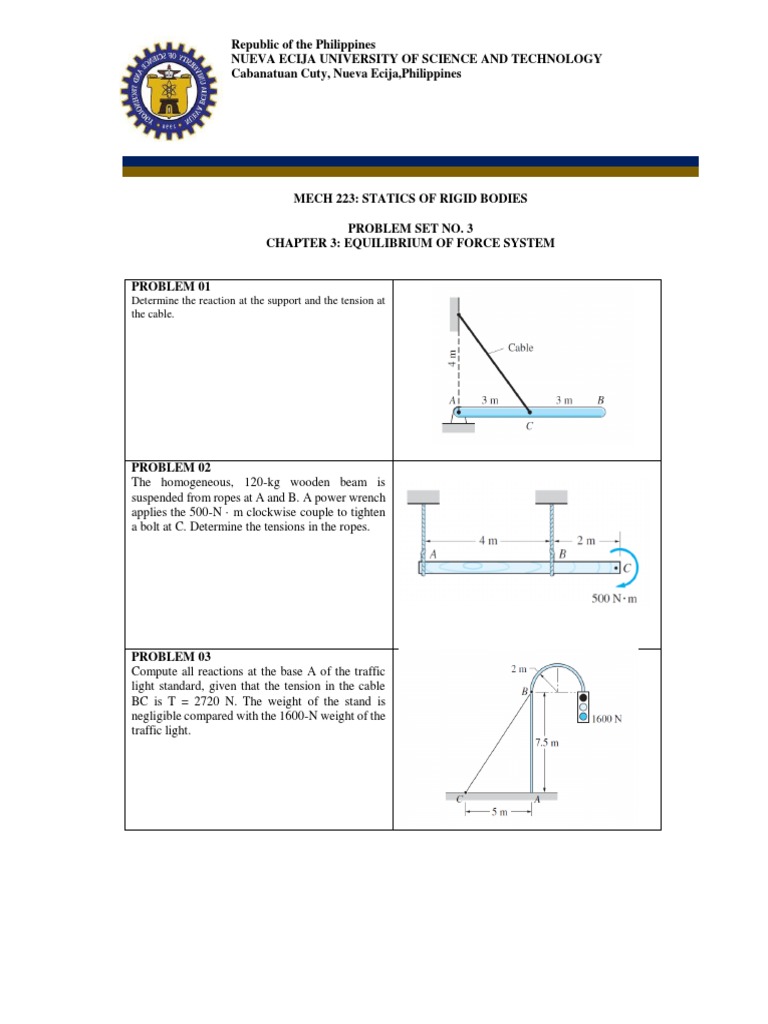 Problem Set No. 3 | Download Free PDF | Beam (Structure) | Force