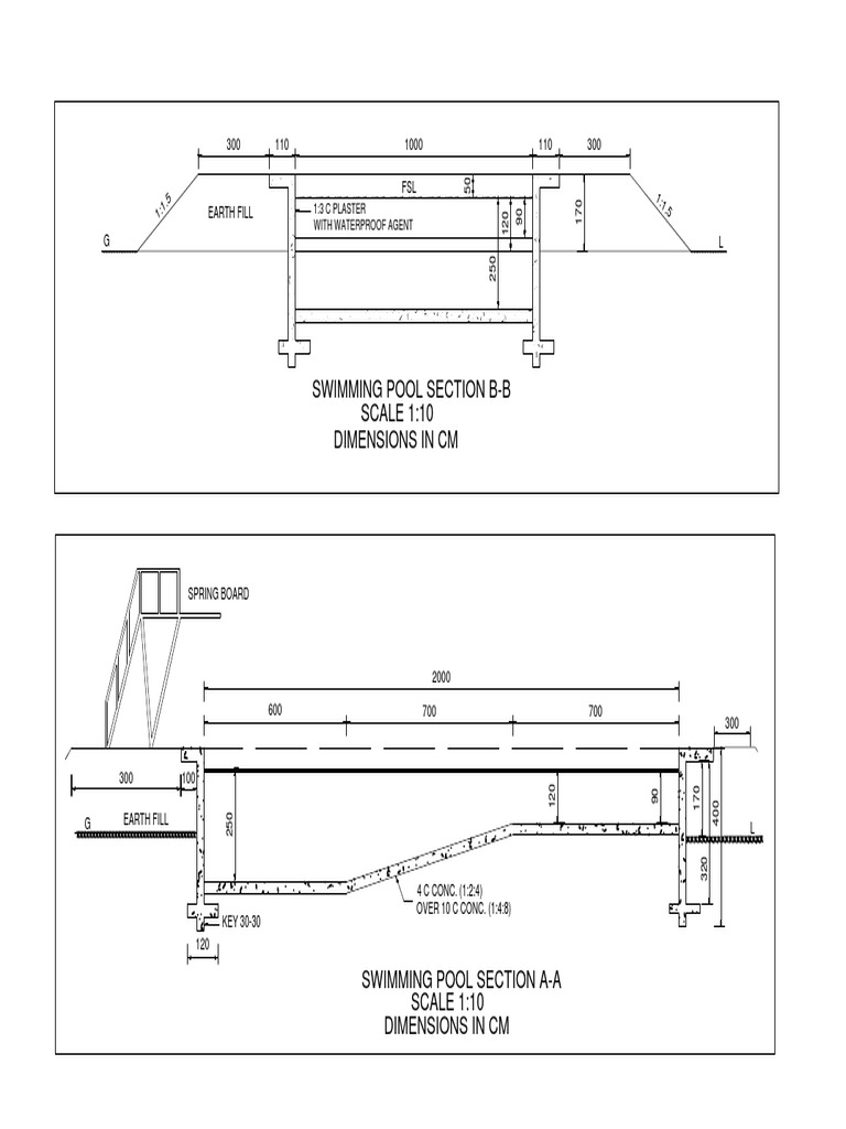 Swimming Pool Section PDF | PDF
