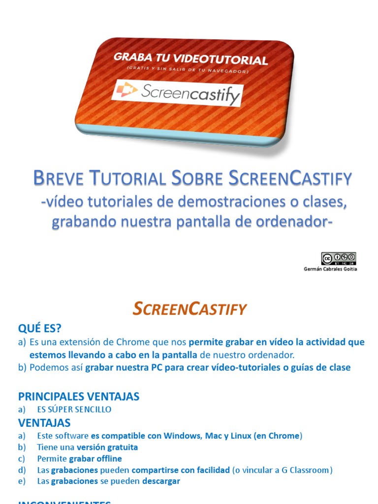 Breve Tutorial de Screencastify PDF | PDF | Informática | Software del sistema