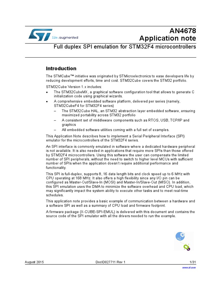 SPI STM32f4 PDF | Download Free PDF | Input/Output | Embedded System
