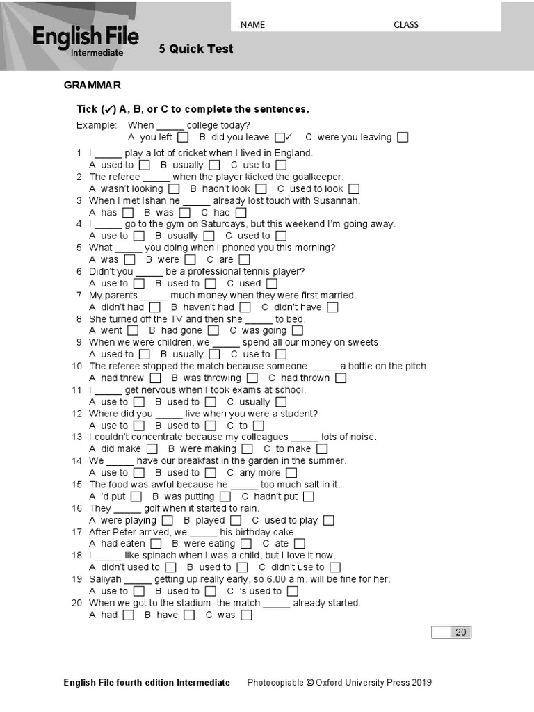 Quicktest 5 | PDF | Sports | Leisure