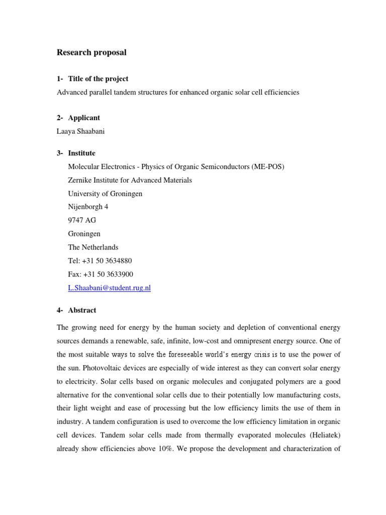 Advanced Parallel Tandem Structures For Enhanced Organic Solar Cell ...