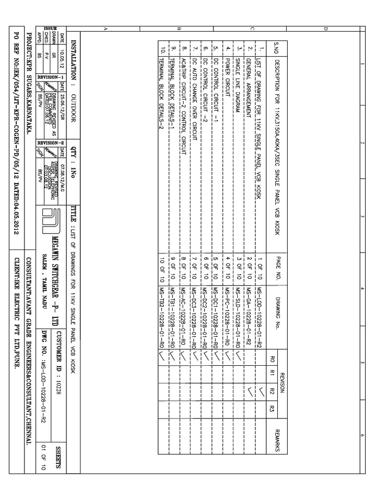 11kv Kiosk Panel Drawing | PDF | Switch | Electrical Engineering