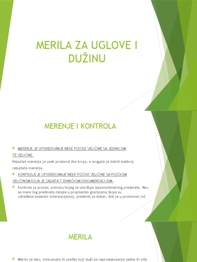 Merila Za Uglove I Dužinu | PDF