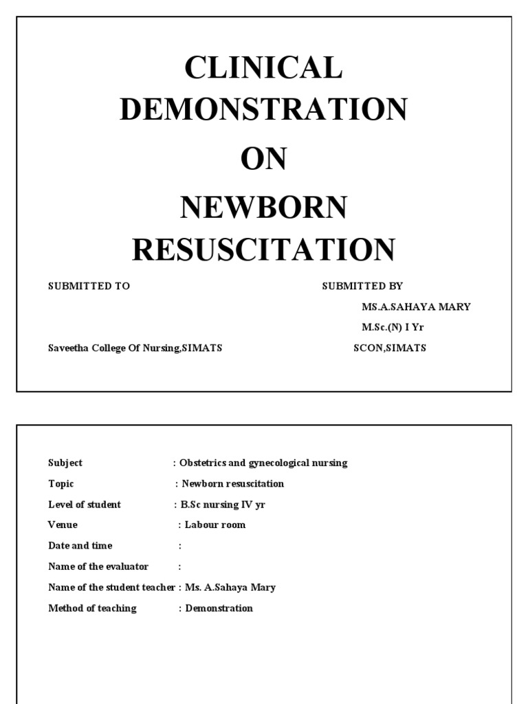 Newborn Resuscitation | PDF | Cardiopulmonary Resuscitation | Medical ...