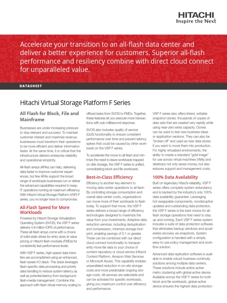 VSP F Series Datasheet PDF | PDF | Solid State Drive | Computer Data ...