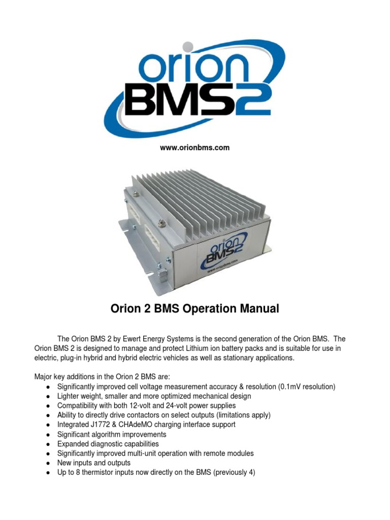 Orionbms2 Operational Manual PDF | PDF | Battery Charger | Amplifier