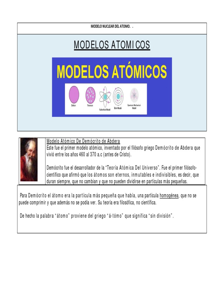 12 Modelo Nuclear Del Atomo | PDF | Átomos | Electrón
