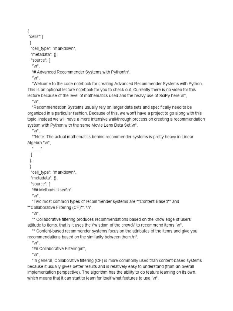 02-Advanced Recommender Systems With Python - Ipynb | PDF | Teaching Mathematics | Information ...