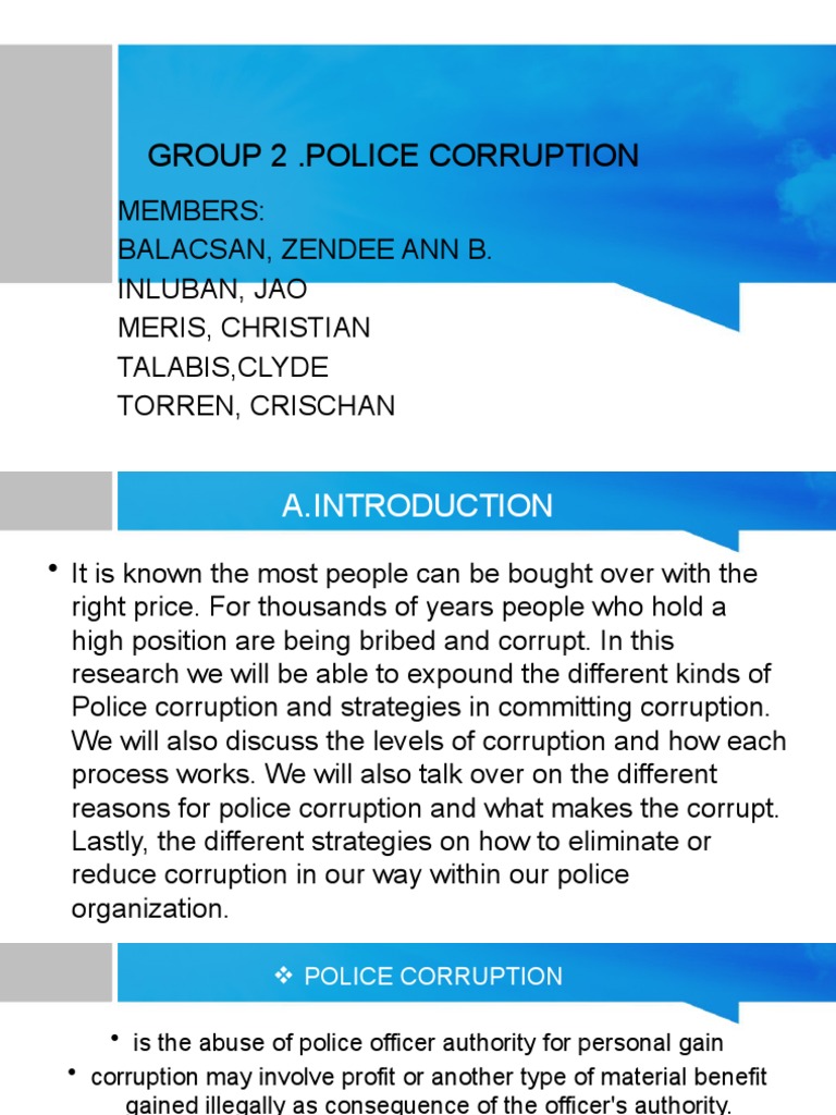 Police Corruption Analysis | PDF | Bribery | Corruption