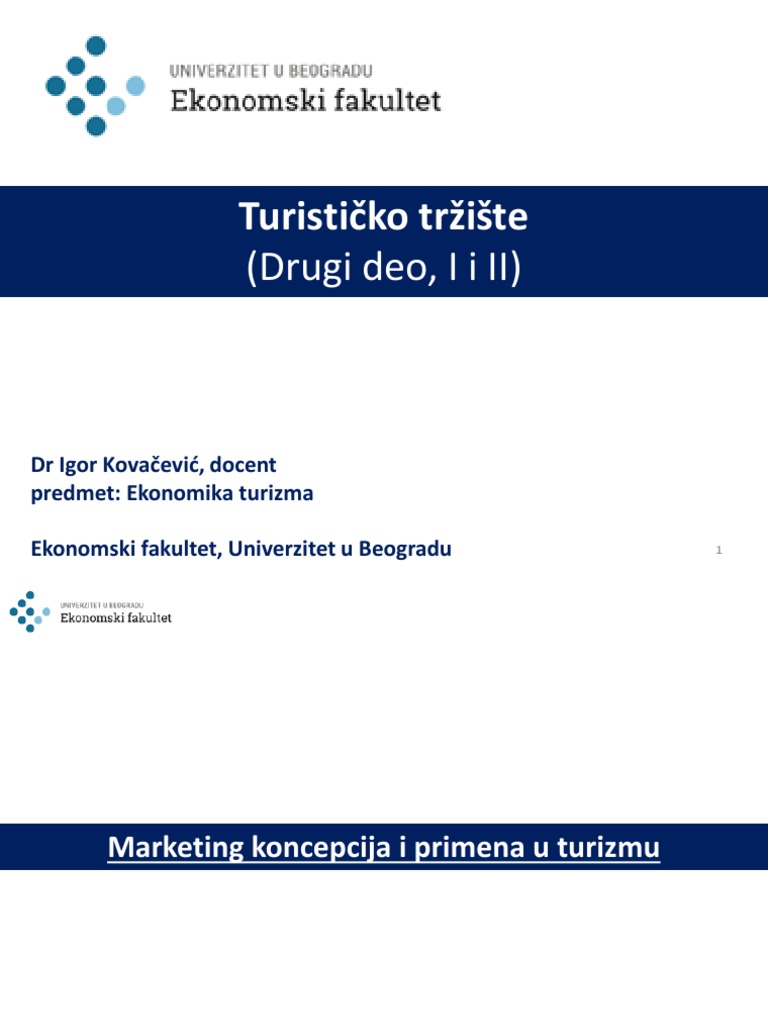 03 Ekonomika - Turisticko Trziste I Karakteristike PDF | PDF