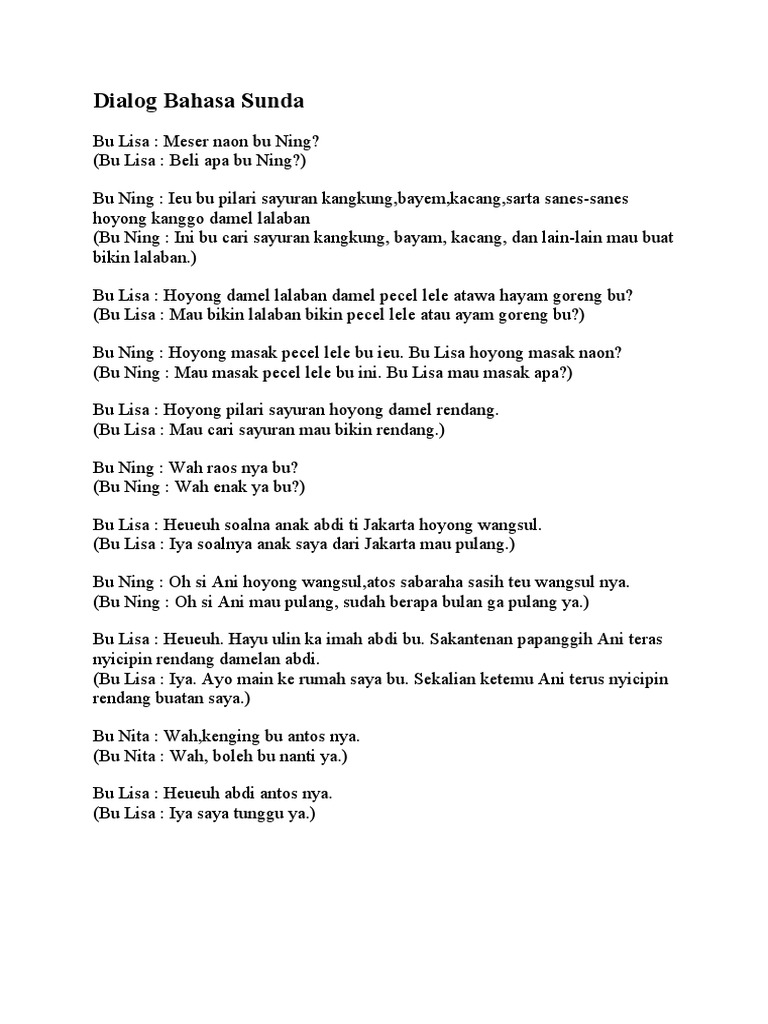 Dialog Bahasa Sunda | PDF