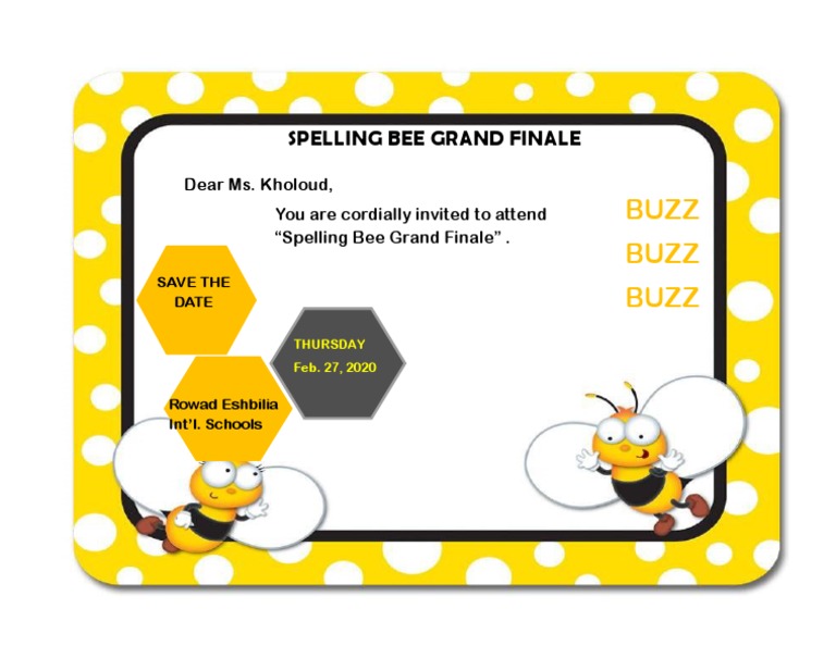 Spelling Bee Invitation PDF | PDF