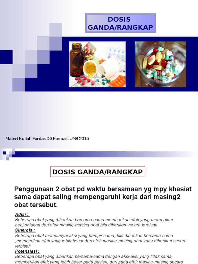Dosis Ganda dan Kombinasi Obat Farmasi | PDF