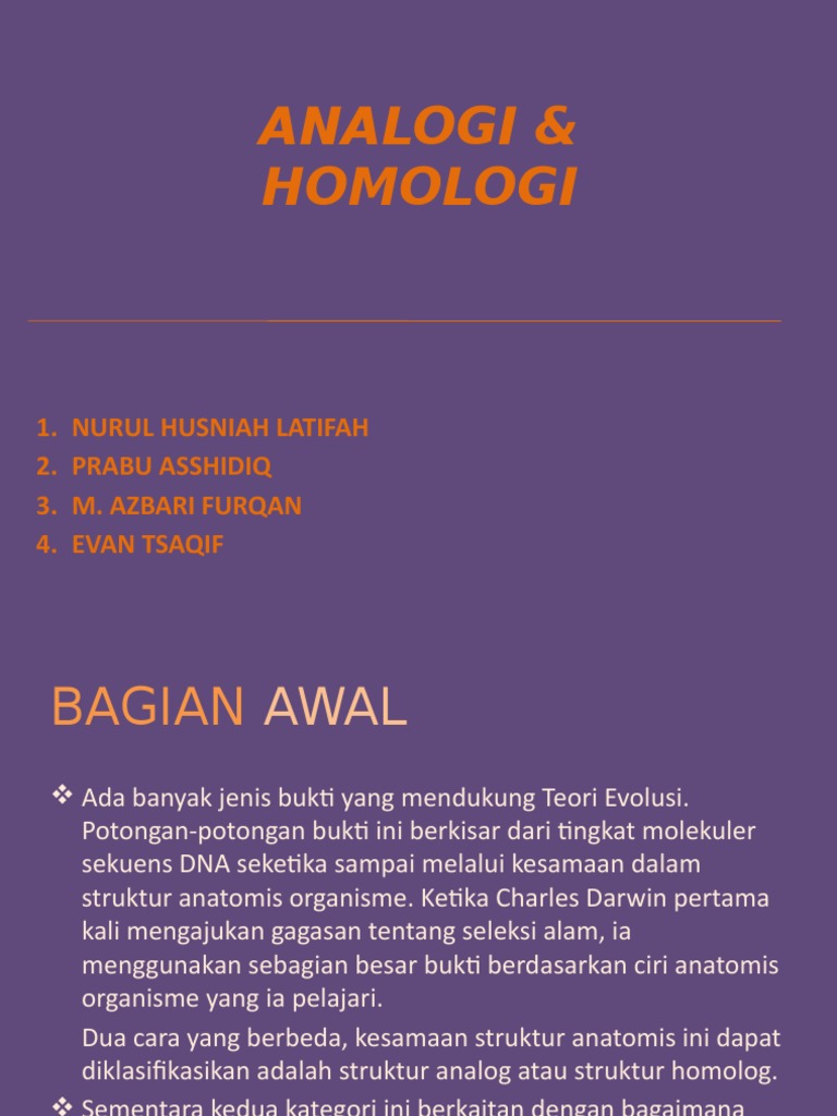 Analogi dan homologi: Perbandingan struktur anatomi serupa pada ...