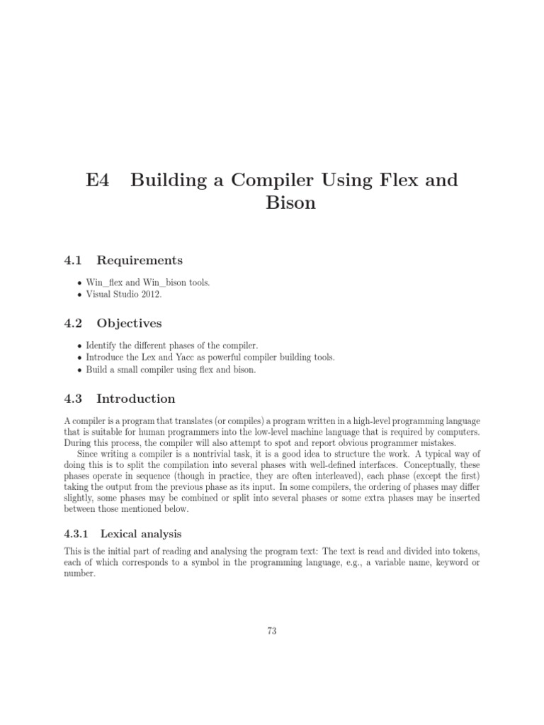 Build Compiler with Flex Bison | PDF | Compiler | Notation