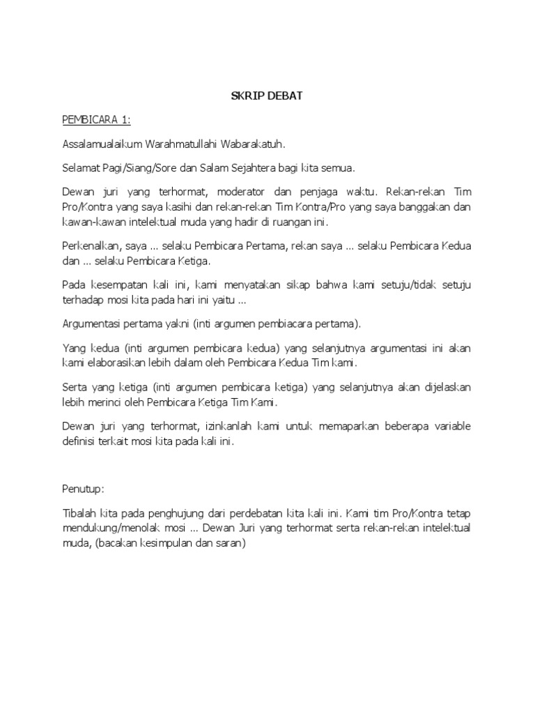 SKRIP Teks DEBAT | PDF