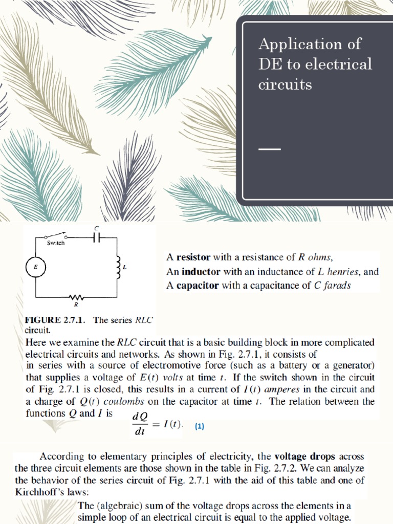 Application of Differential Equations To Electrical Circuits | PDF ...