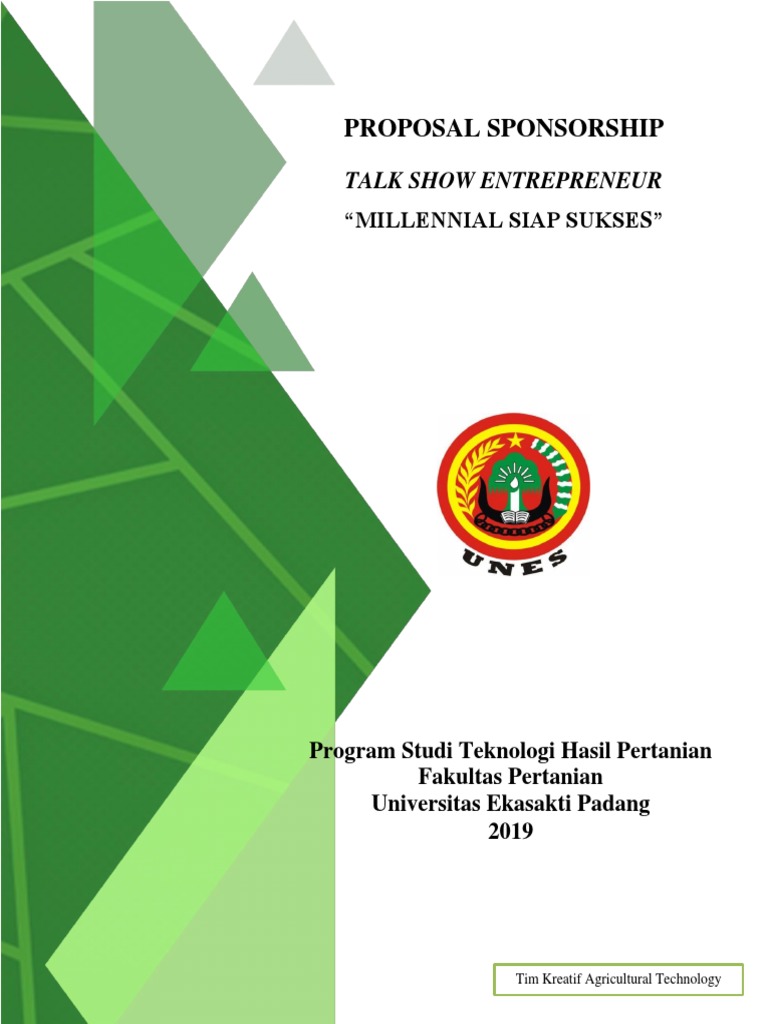 Proposal Sponsorship Talk Show Kewirausahaan | PDF