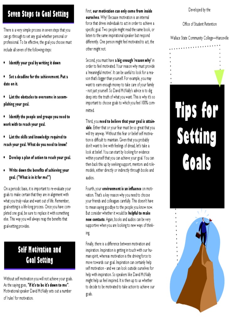 Seven Steps To Goal Setting PDF | PDF | Goal | Goal Setting