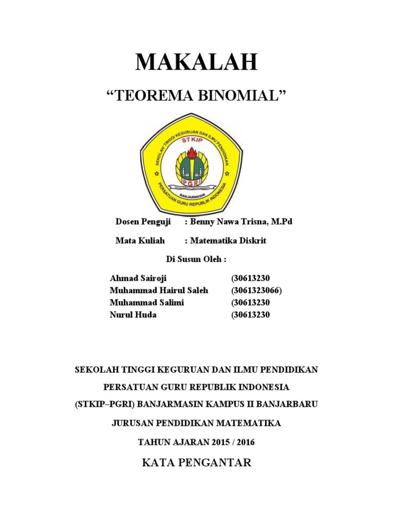 Makalah Teorema Binomial | PDF