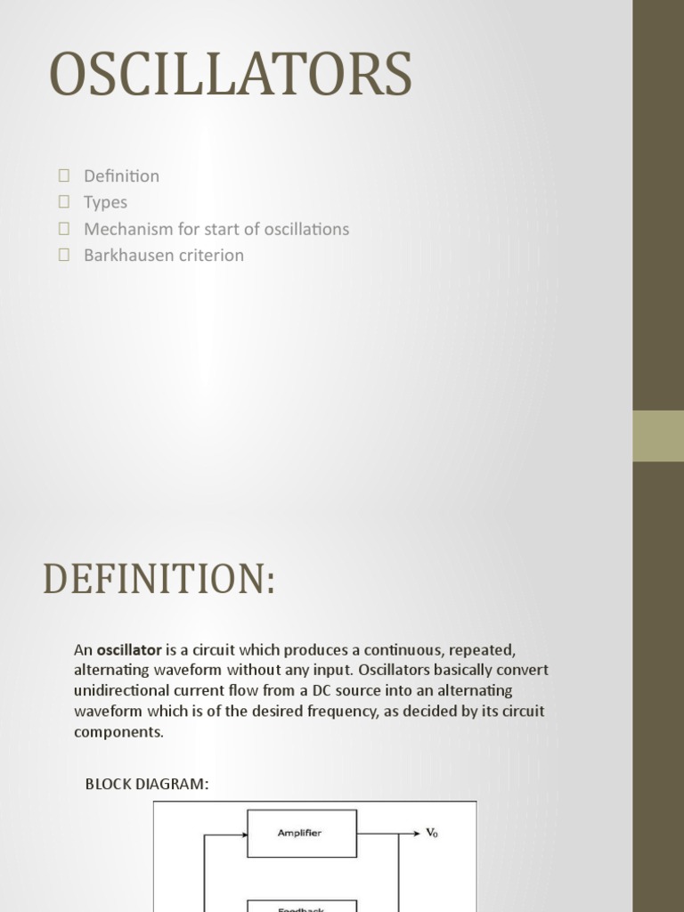 OSCILLATORS | PDF | Electronic Oscillator | Feedback