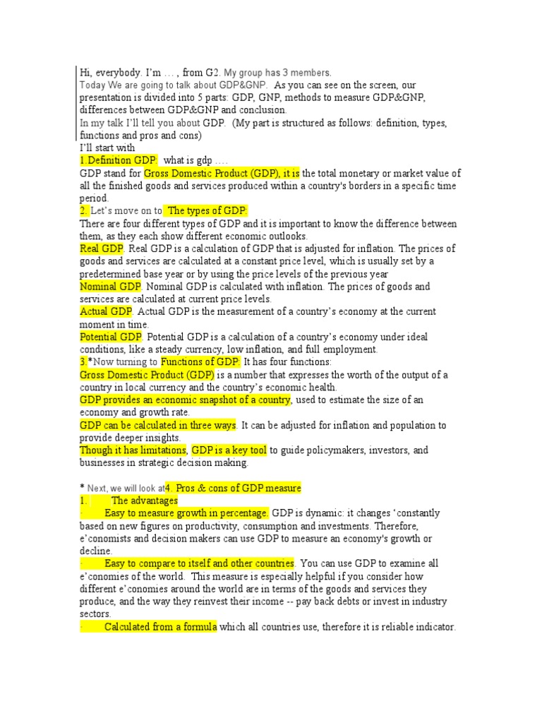 Measuring Economic Growth: A Presentation on GDP, GNP, and the Methods ...