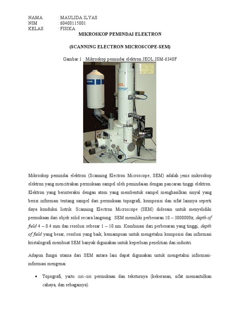 Panduan Mikroskop Elektron | PDF