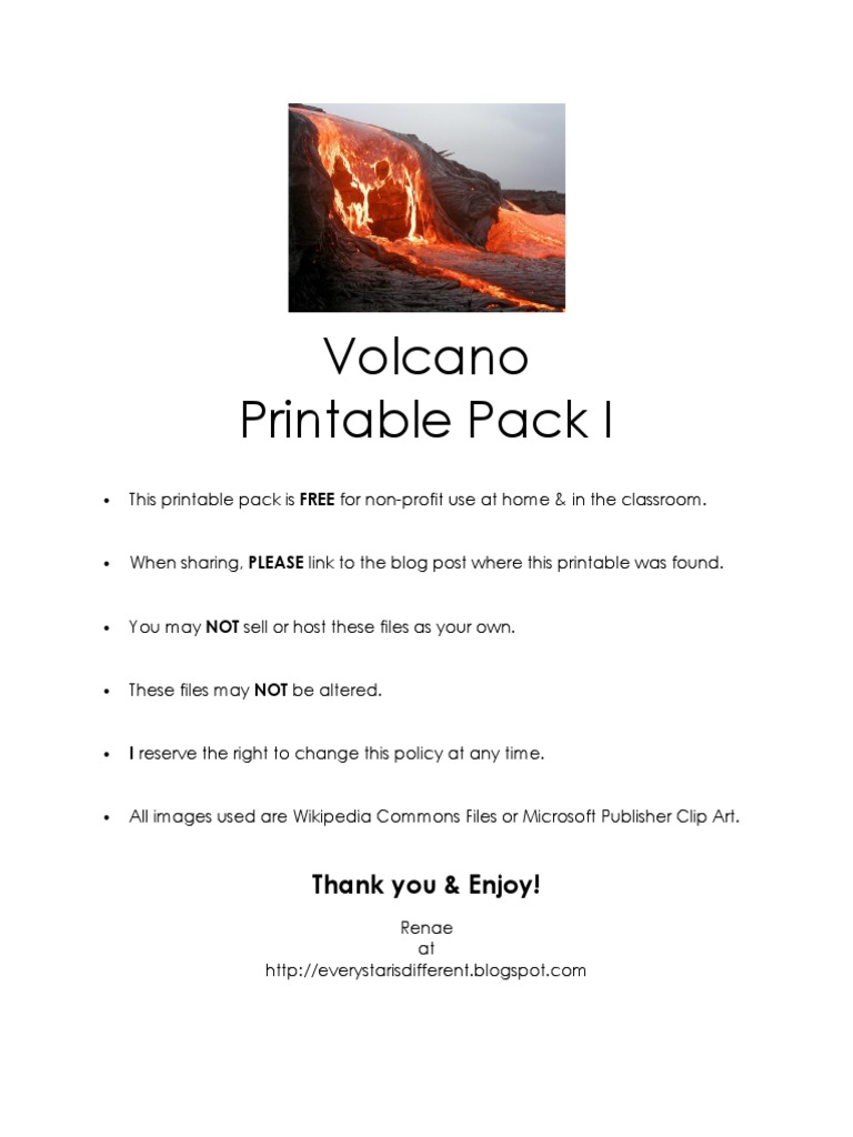 Volcano Unit Printable Pack 1 | PDF | Volcano | Volcanology