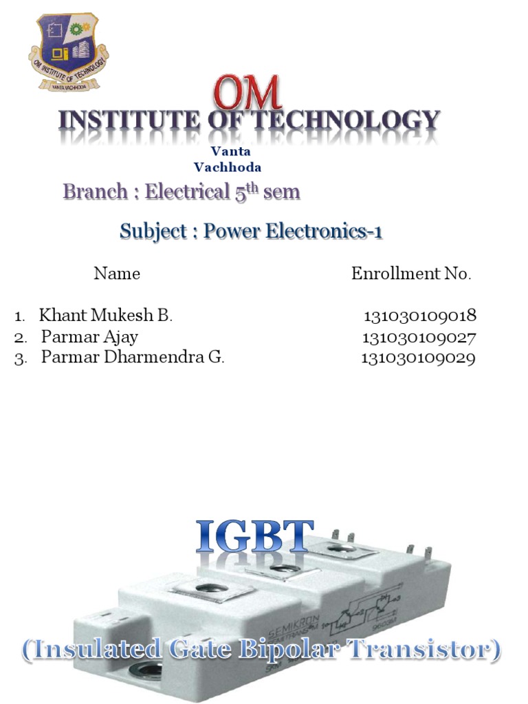 Igbt Notes 2 | PDF | Field Effect Transistor | Bipolar Junction Transistor