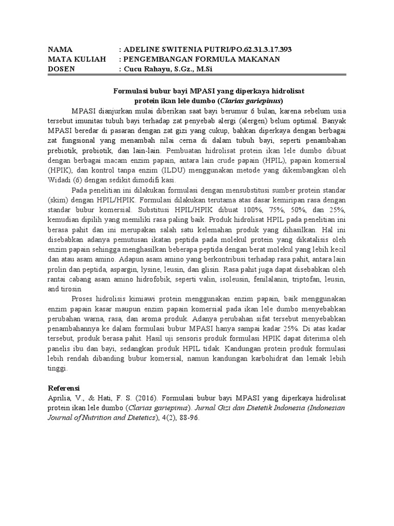 Resume Adeline Switenia P (Pengembangan Formula) | PDF