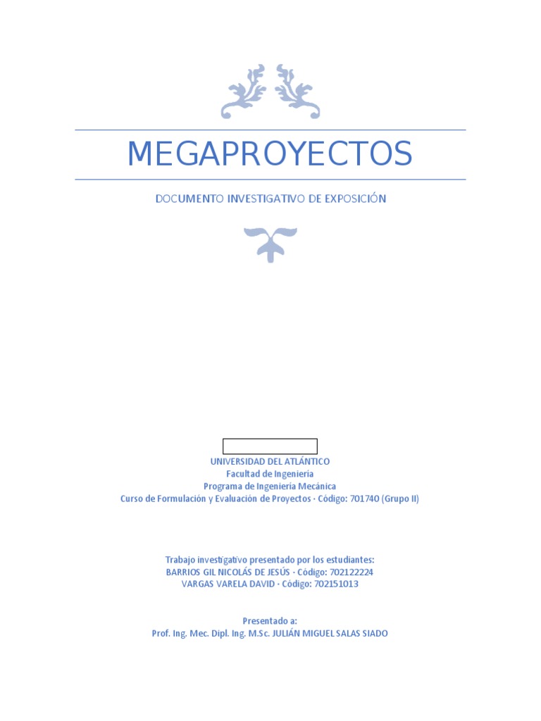 Megaproyectos | Descargar gratis PDF | Mercado (economía) | Transporte