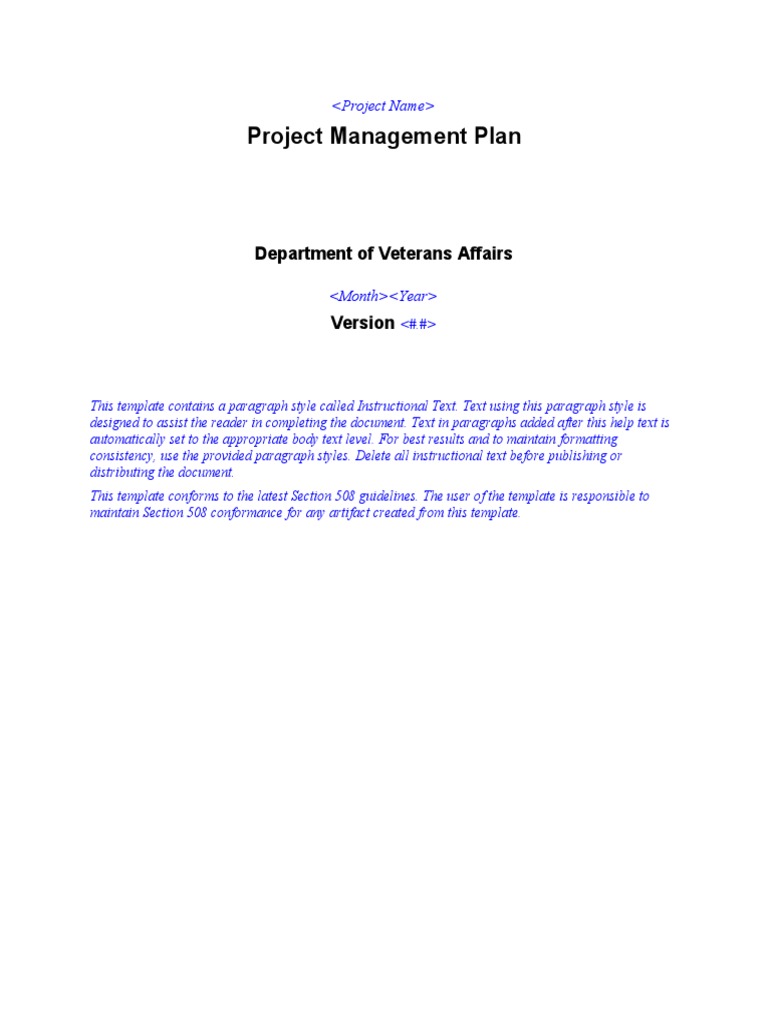 Project - Management - Plan - Template - CPS | PDF | Project Management ...