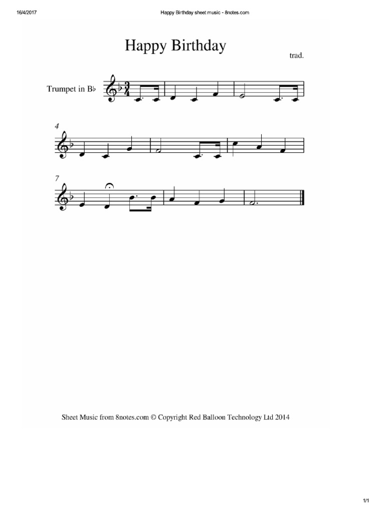Happy Birthday Sheet Music | PDF