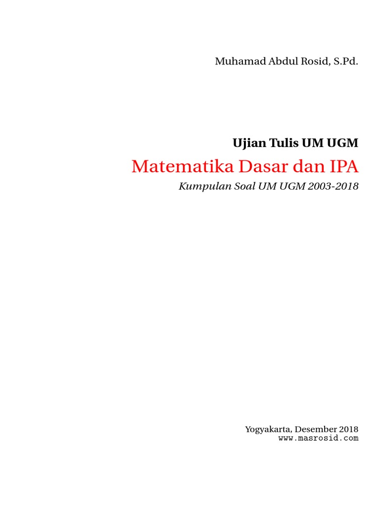 Kumpulan Soal UM UGM 2003-2018 | PDF