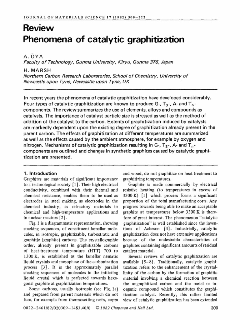 Catalytic Graphitization Phenomena | PDF | Catalysis | Carbon