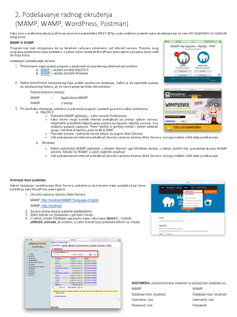 2 Podesavanje Radnog Okruzenja | PDF