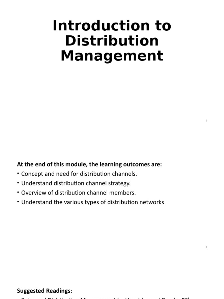 Distribution Management Essentials | PDF | Retail | Marketing