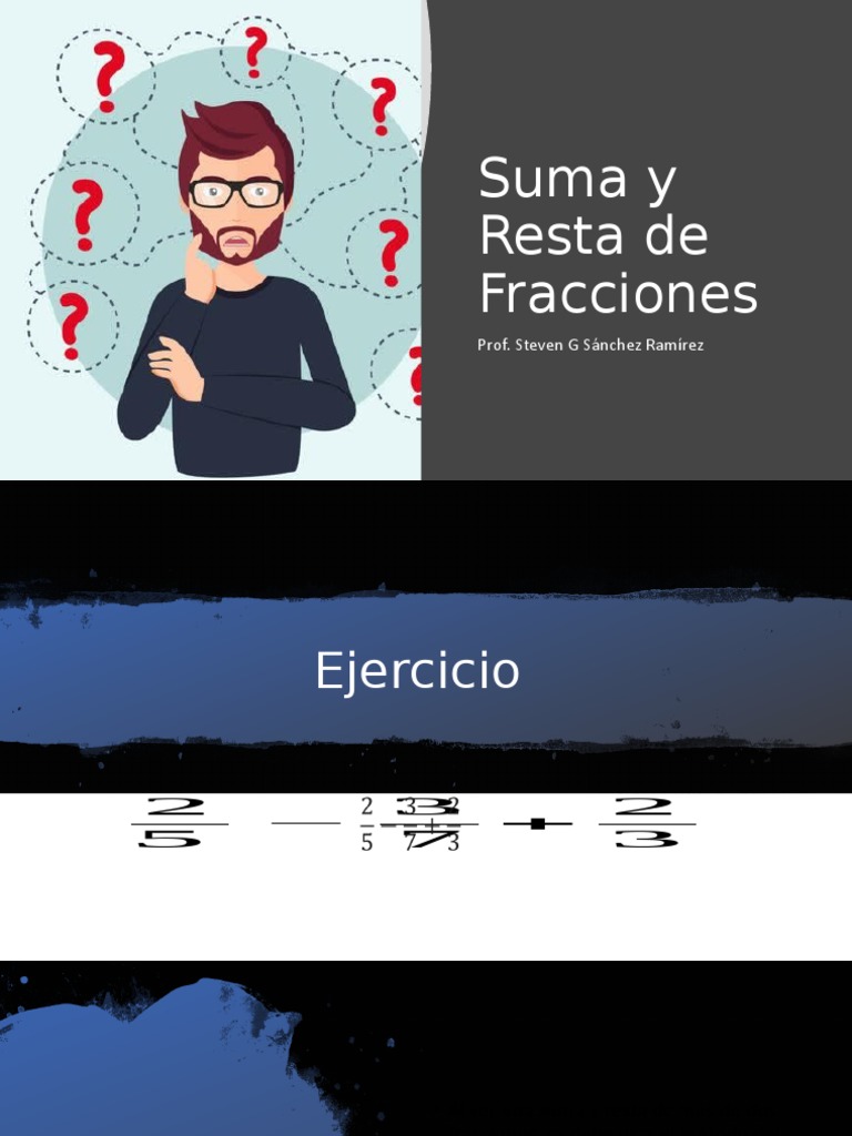 Suma y Resta de Fracciones y Álgebra | PDF | Fracción (Matemáticas ...