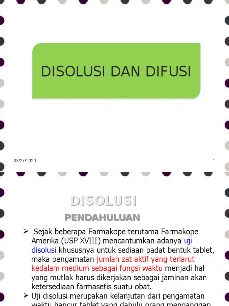Disolusi & Difusi | PDF
