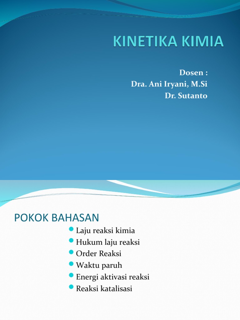 KD2-8 Kinetika Kimia | PDF