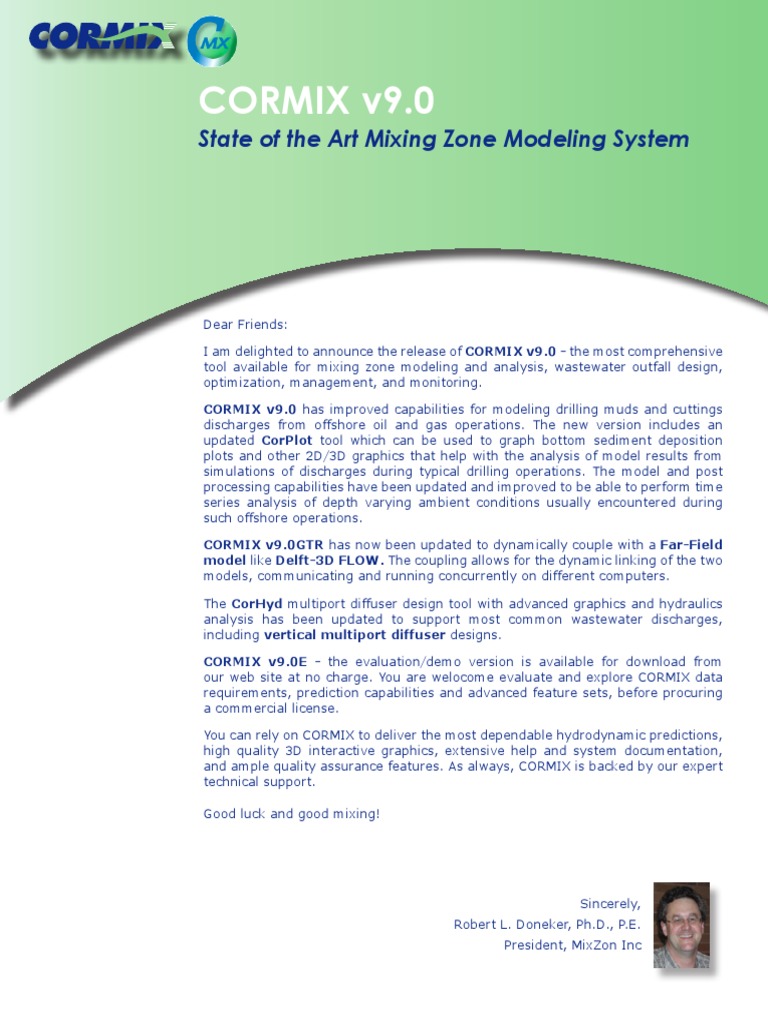 Cormix V 9 | Download Free PDF | Simulation | Deposition (Geology)