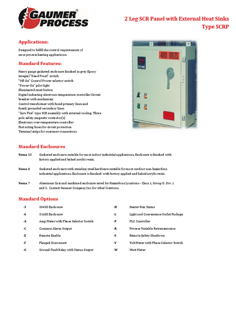 2 Leg SCR Panel with External Heat Sinks: A Comprehensive Catalog of ...