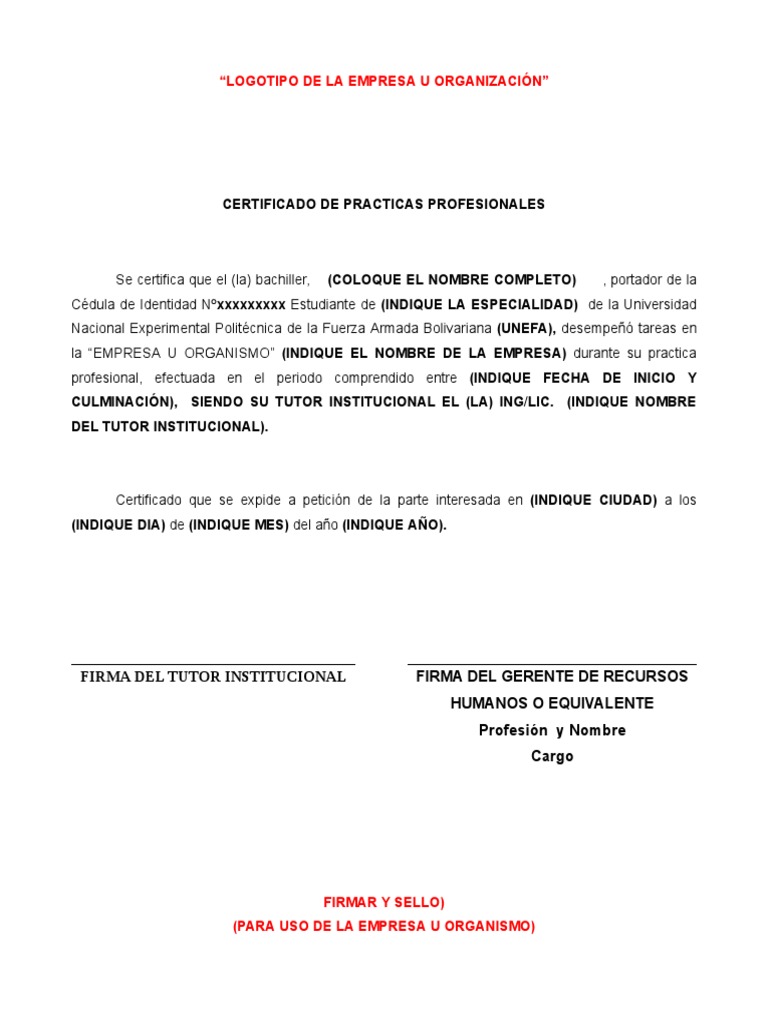 Modelo de Certificado de Culminacion | PDF