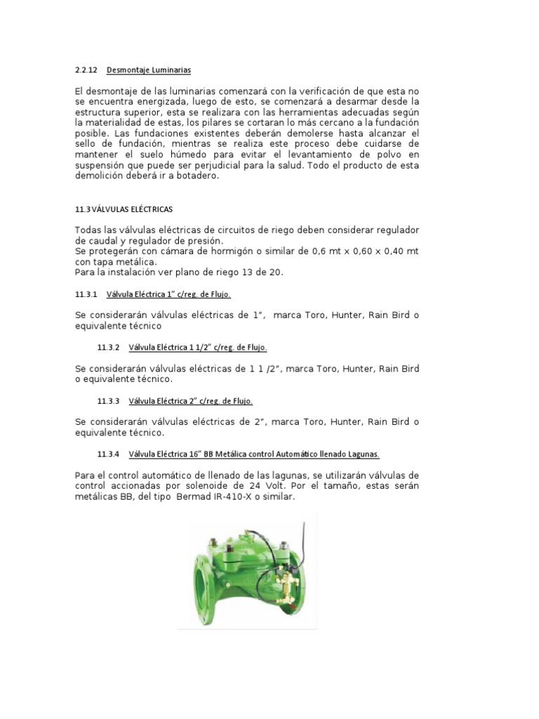 Especificaciones Tecnicas Electricas | PDF | Bomba | Enchufes y tomas de corriente alterna