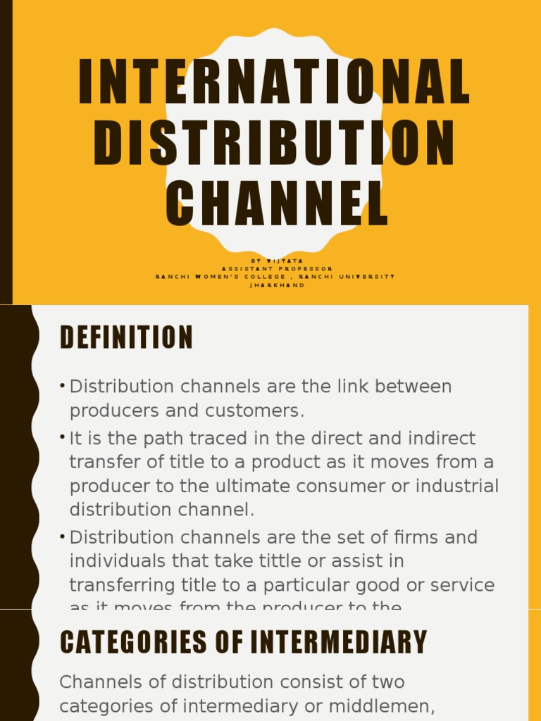 International Distribution Channel | PDF | Exports | Sales