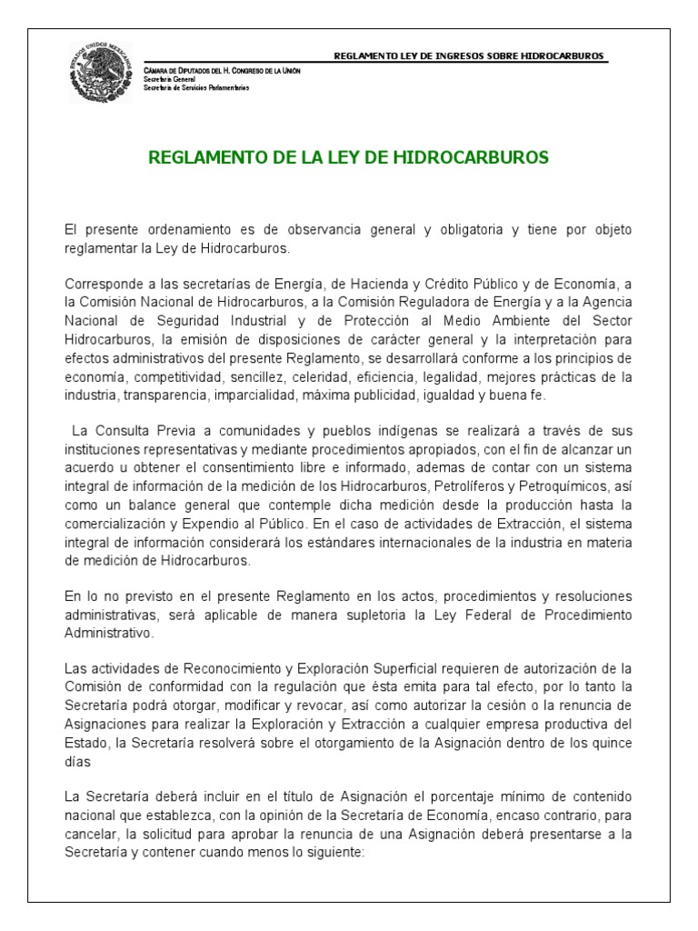 13.- resumen REGLAMENTO DE LA LEY DE HIDROCARBUROS | Regulación | Hidrocarburos