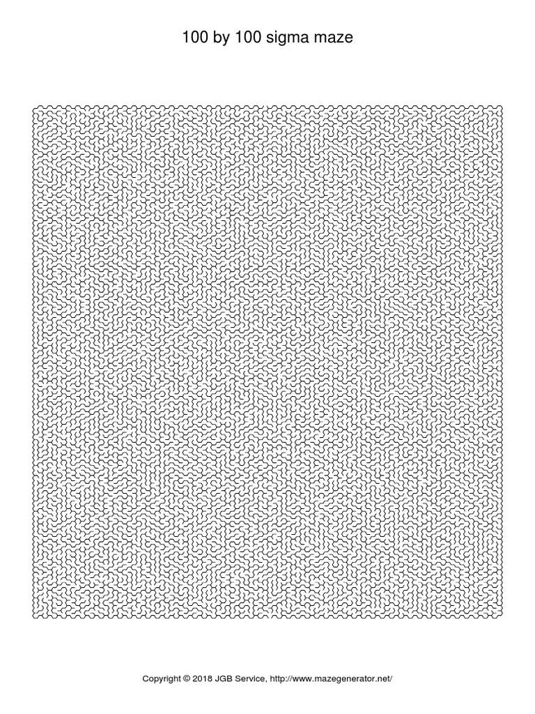100 by 100 Sigma Maze