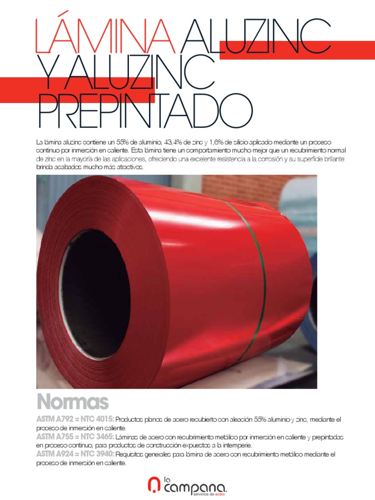 Ventajas de la lámina aluzinc roja | PDF | Átomos | Materiales