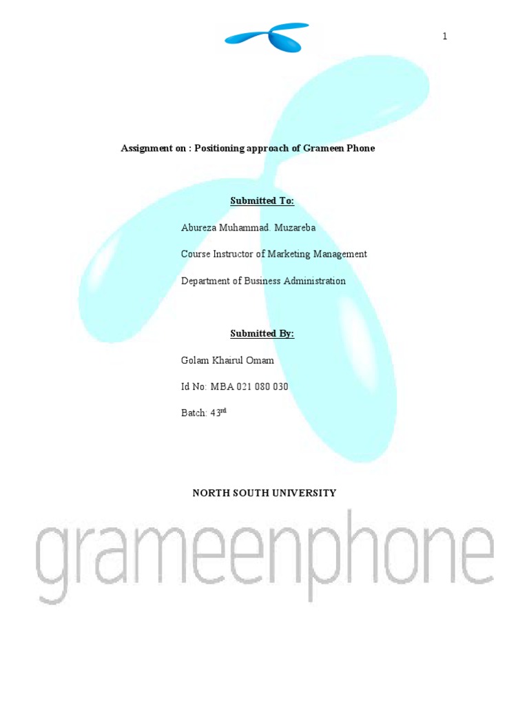 Positioning Approach of Grameen Phone by Shovon | PDF | Information And ...